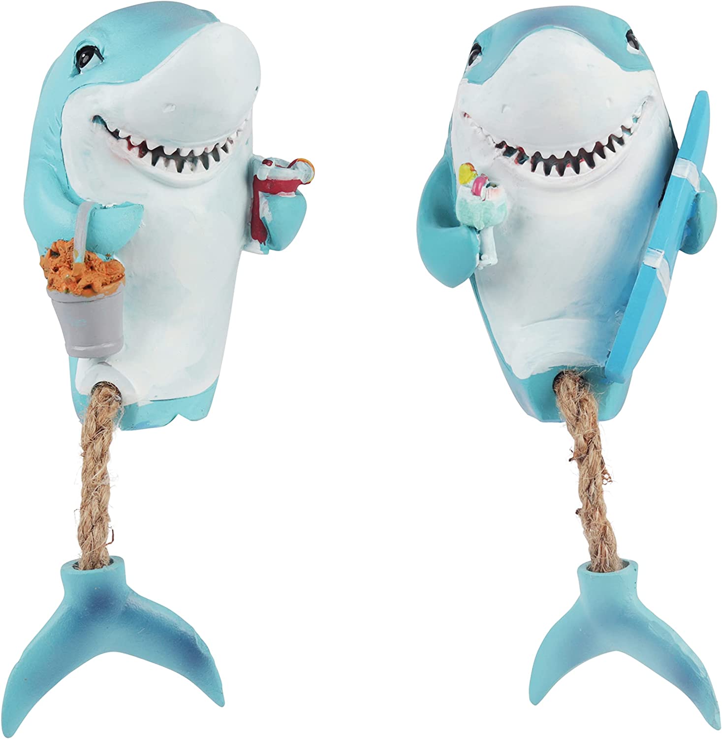 Dangle Fin Shark Shelf Sitter - Set of 2